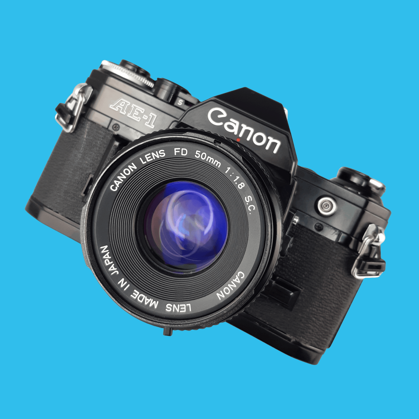 Canon AE-1 Black 35mm SLR Film Camera with Canon Prime Lens Canon AE-1 Black 35mm SLR Film Camera with Canon Prime Lens